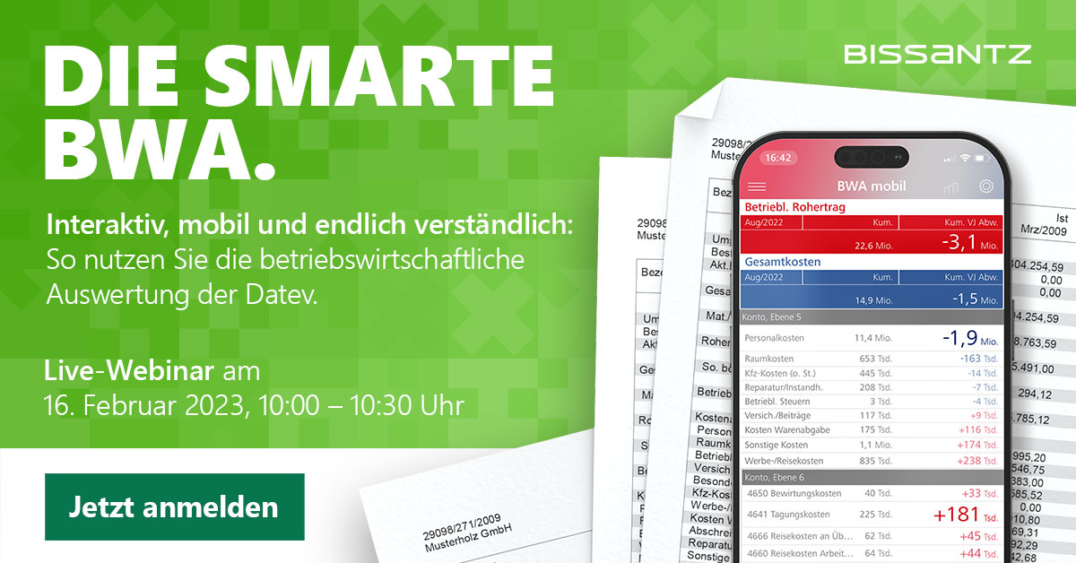 Die BWA wird smart – mit Bissantz: Live-Webinar am 16. Februar 2023